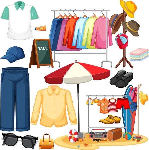 Set Different Cloth White Background Illustration Stock Vector by ...