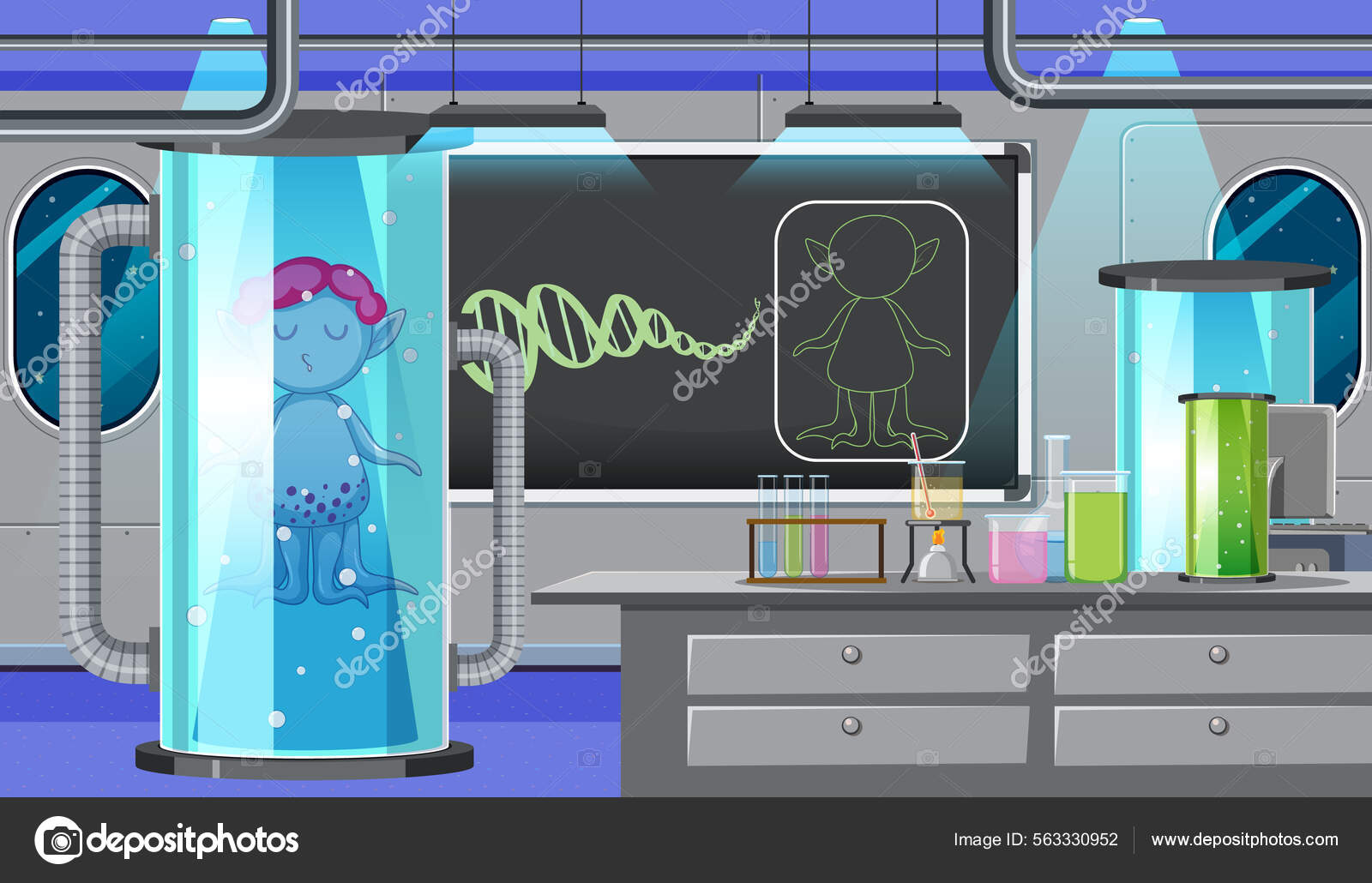 Image vectorielle Laboratoire Scientifique Pour Les Expériences ...