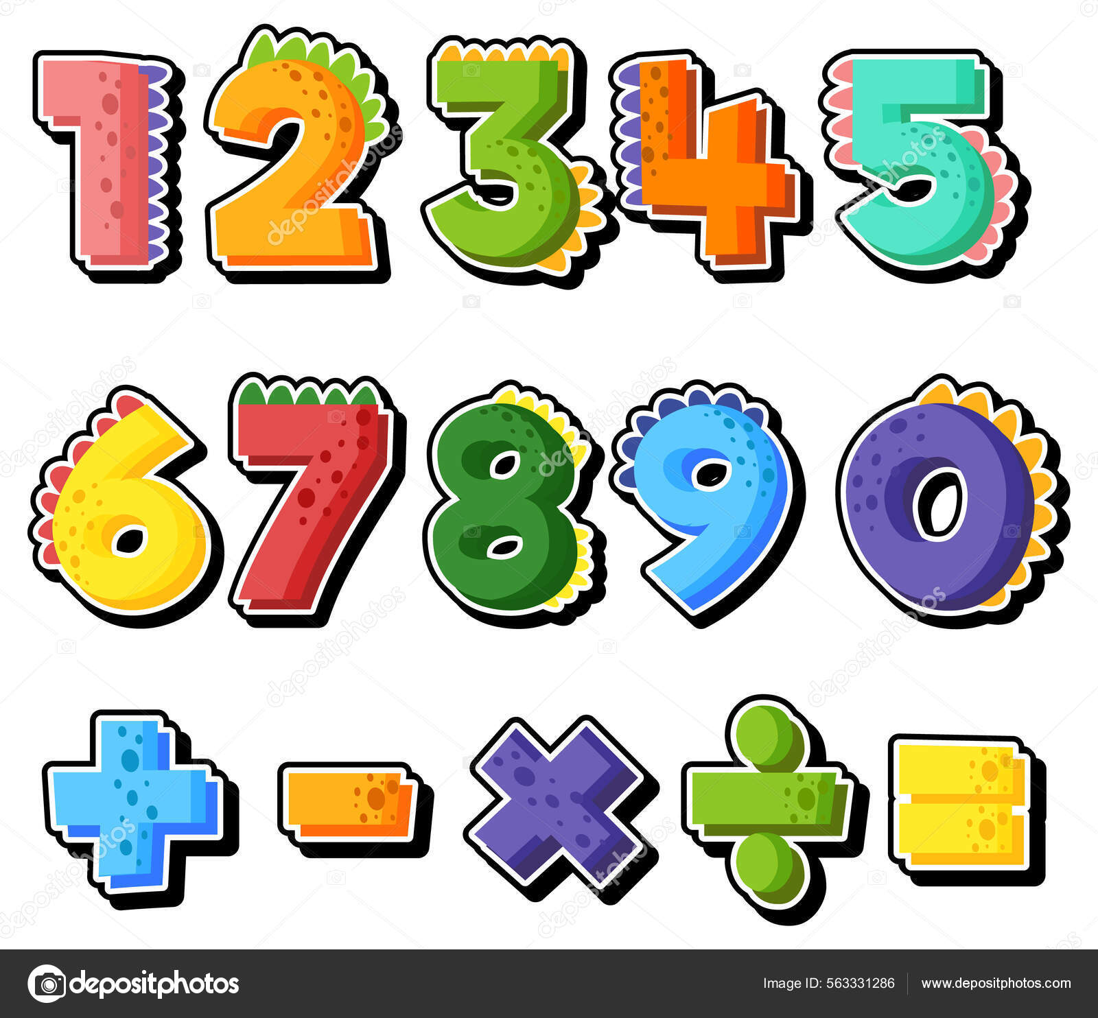 Contando Número Símbolos Matemáticos Ilustração Vetor de ©blueringmedia ...