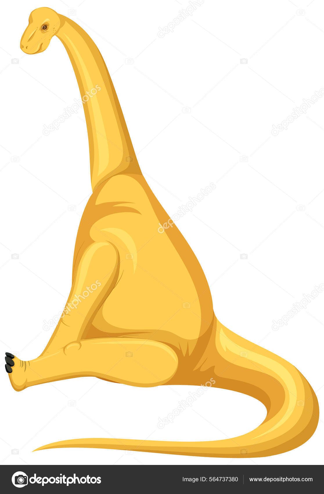 Dinosaur Brontosaurus White Background Illustration Stock Vector by ...