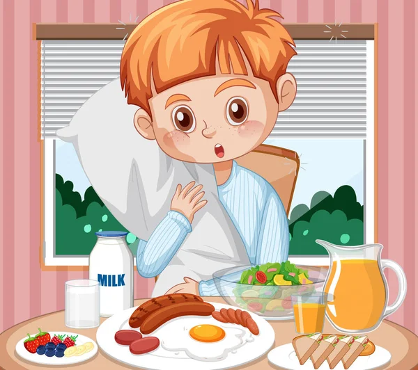 11,961,722 ilustraciones de stock de Niño desayunando dibujo ...