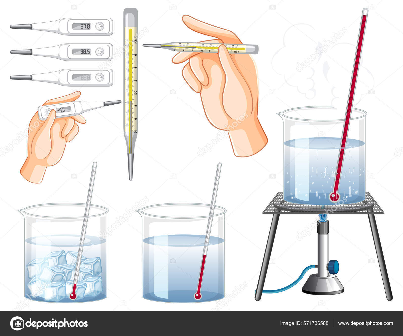 Water Temperature Science Experiment Illustration Stock Vector by ...