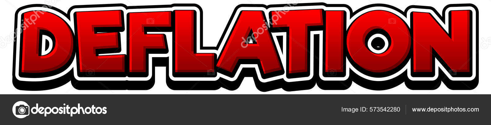 Deflation Word Logo Red Colour Illustration Stock Vector Image by ...