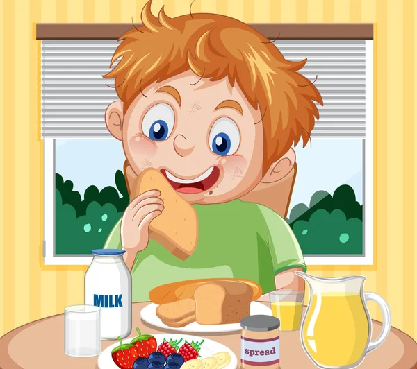 13,053,882 ilustraciones de stock de Niño desayuno dibujo | Depositphotos