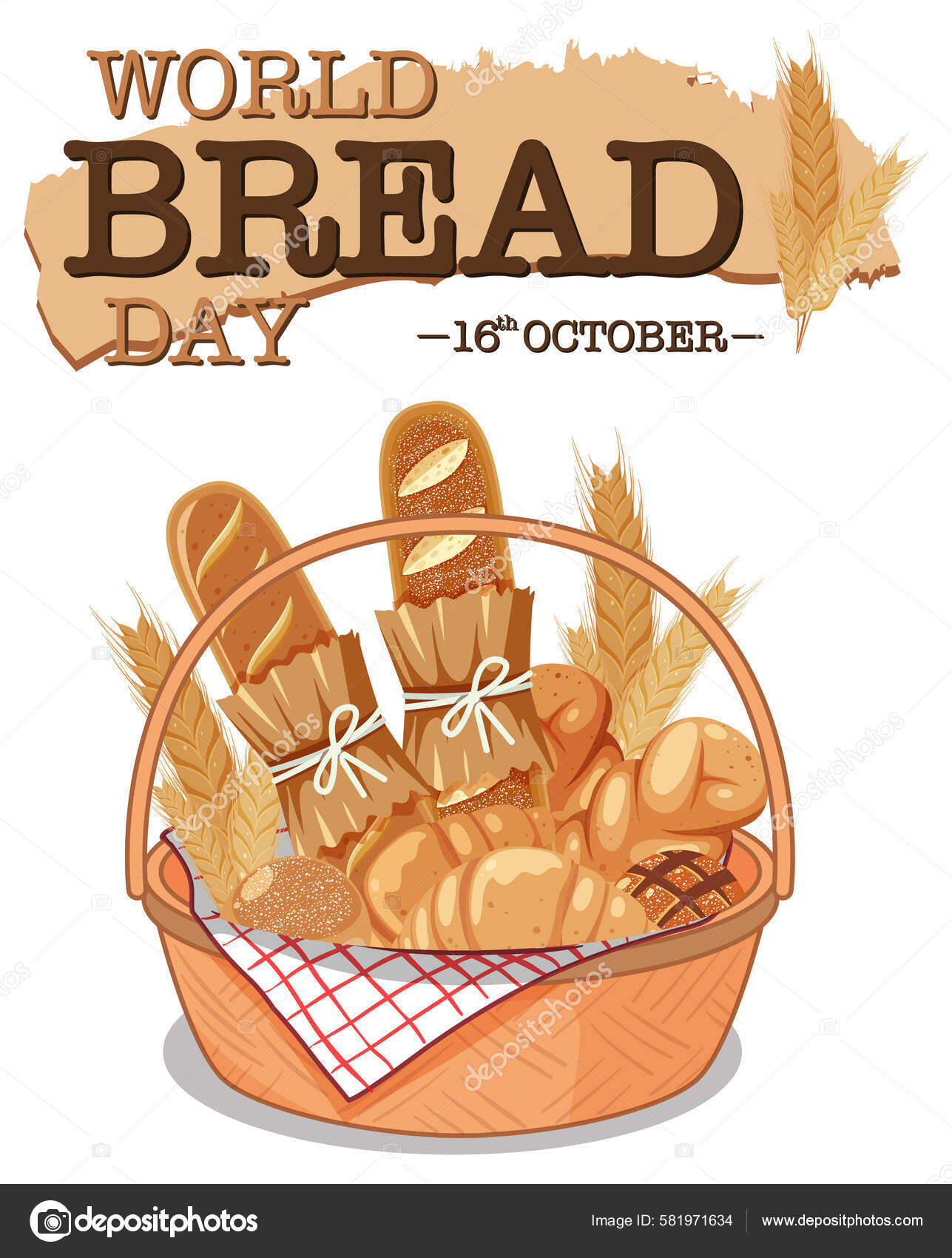 World Bread Day Poster Design Illustration Stock Vector by ...