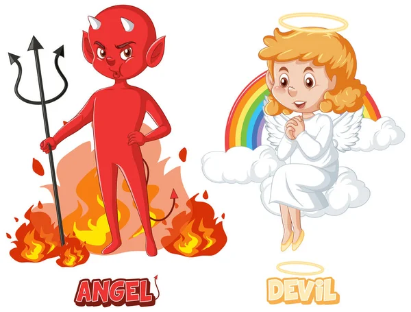 Diablo y angel imágenes de stock de arte vectorial | Depositphotos