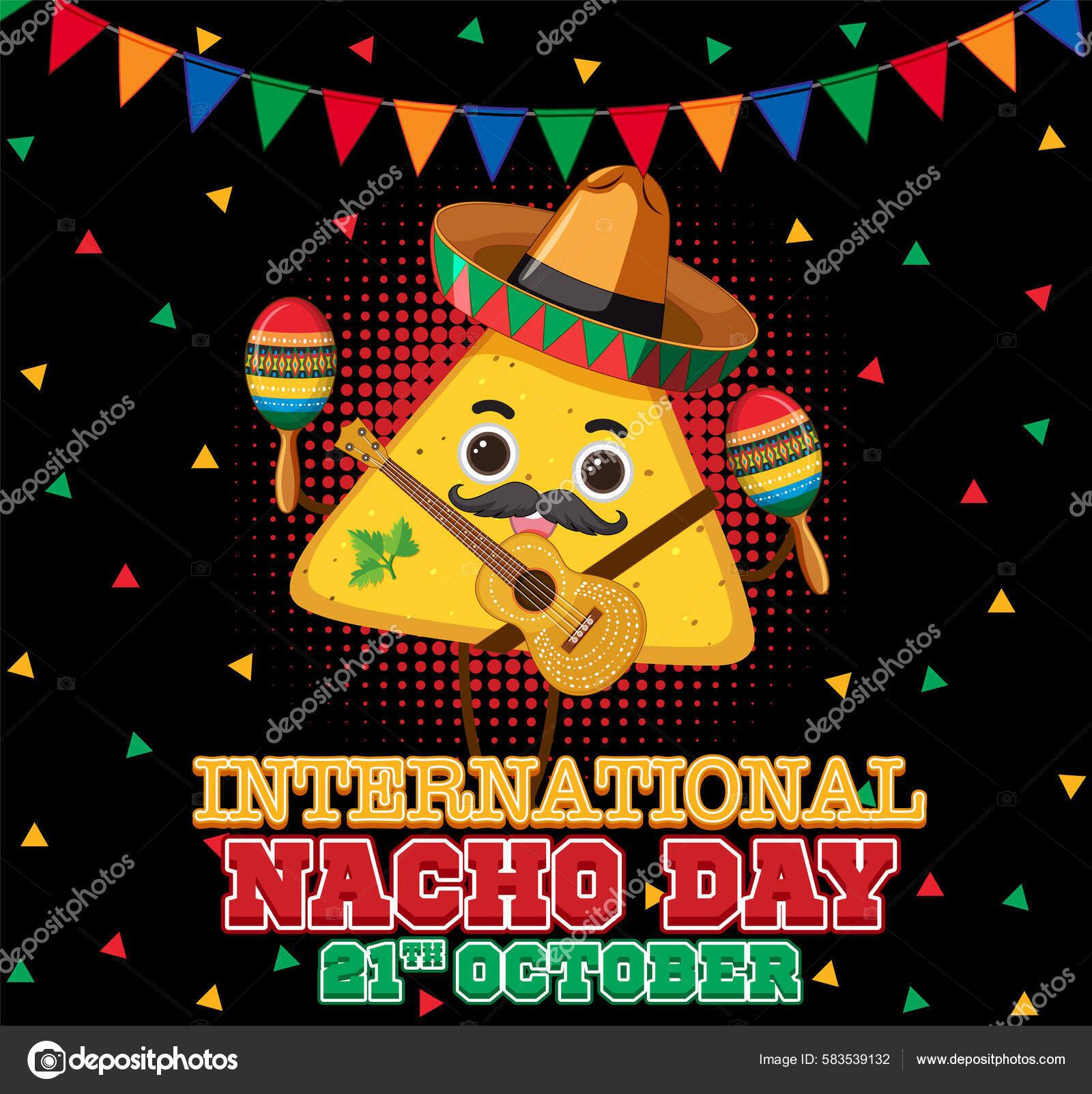 International Nacho Day Poster Design Illustration Stock Vector by ...
