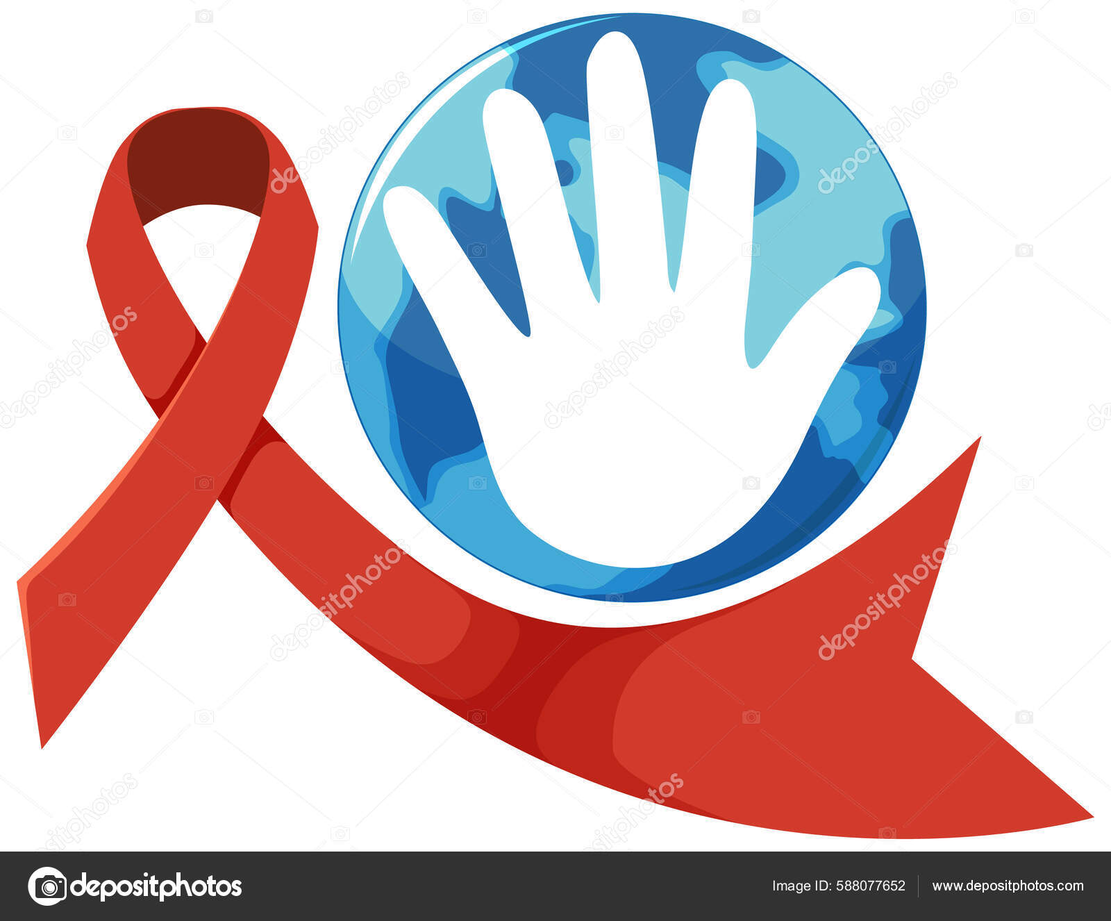 Red Ribbon Aids Hiv Symbol Illustration Stock Vector by ©blueringmedia ...