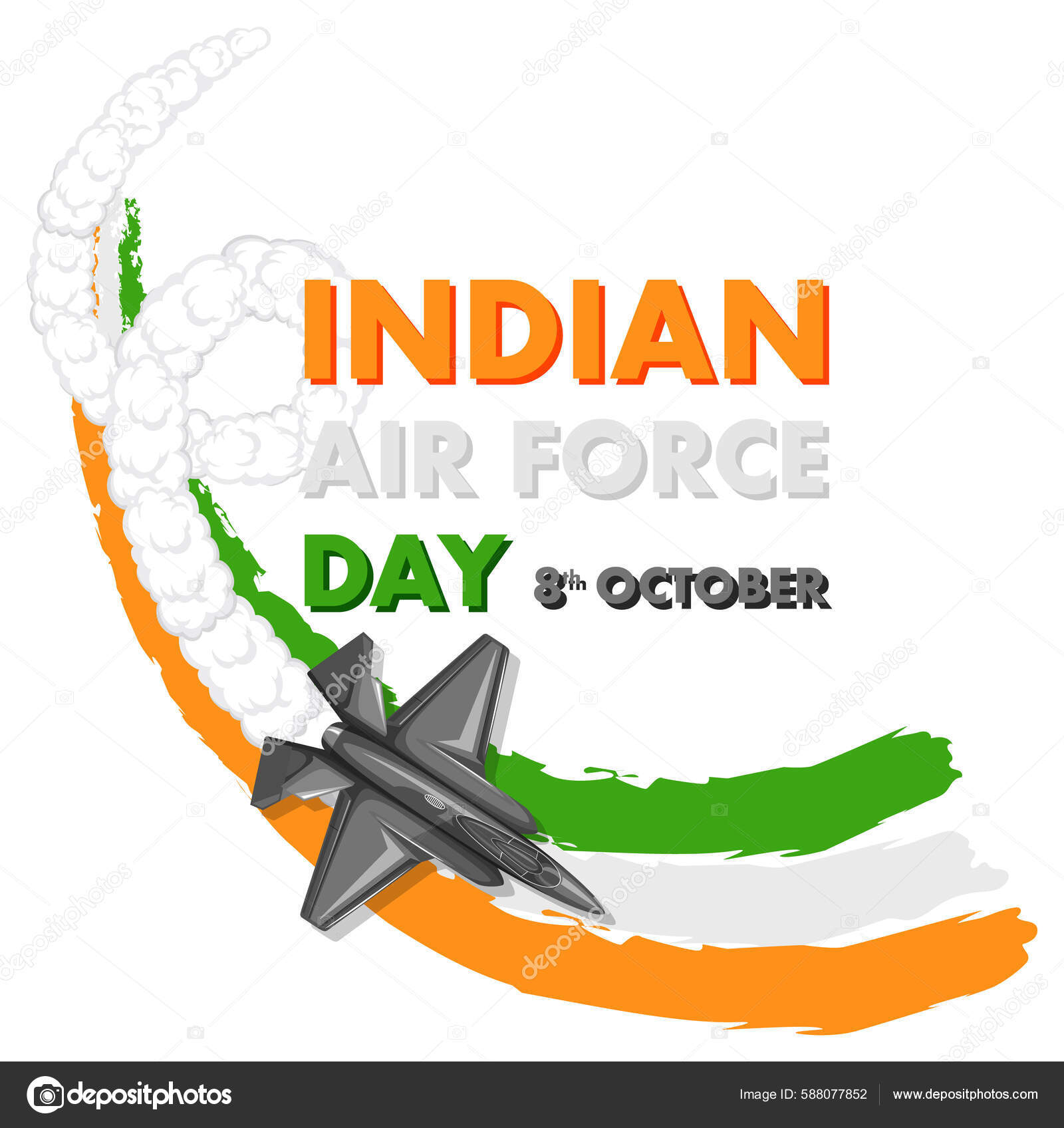 Indian Air Force Day Poster Illustration Stock Vector Image by ...
