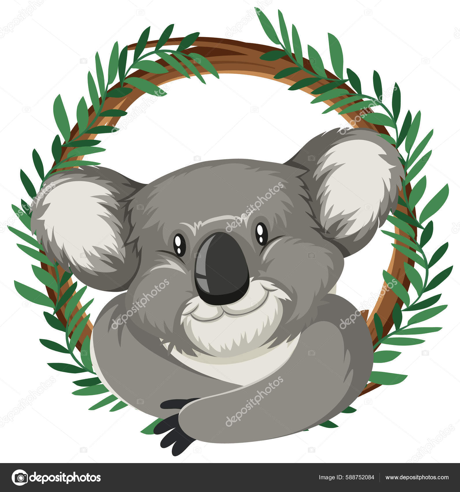 Cute Koala Frame Illustration ©blueringmedia 588752084'e ait Stok Vektör
