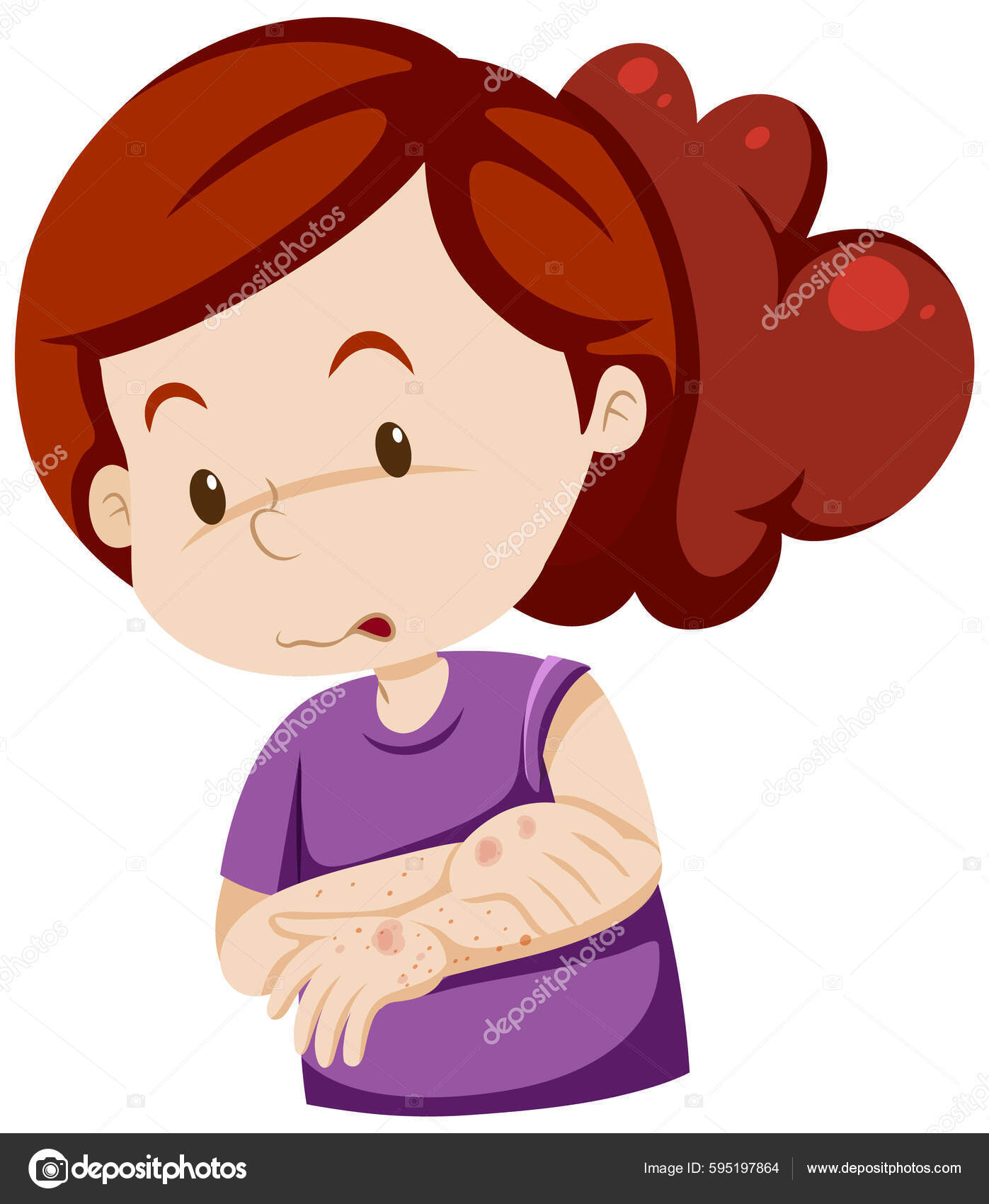 Image vectorielle Personnage Bande Dessinée Avec Des Éruptions Cutanées ...