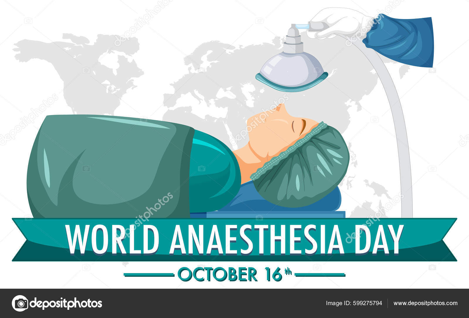 World Anaesthesia Day Banner Design Illustration Stock Vector by ...