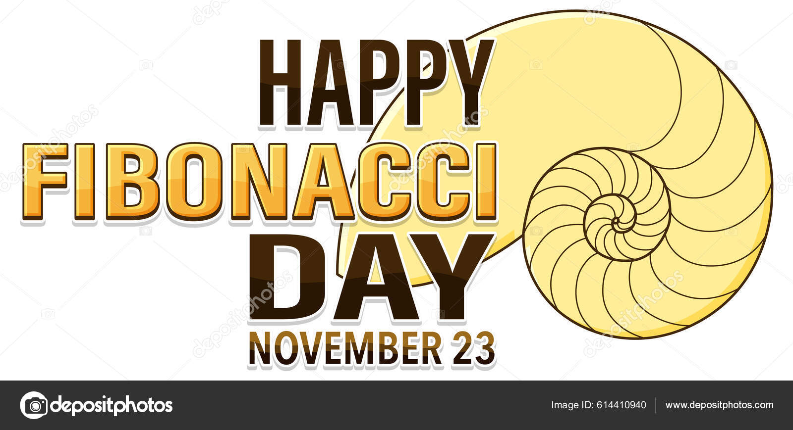 Fibonacci Día Cartel Diseño Ilustración Vector de stock por ...