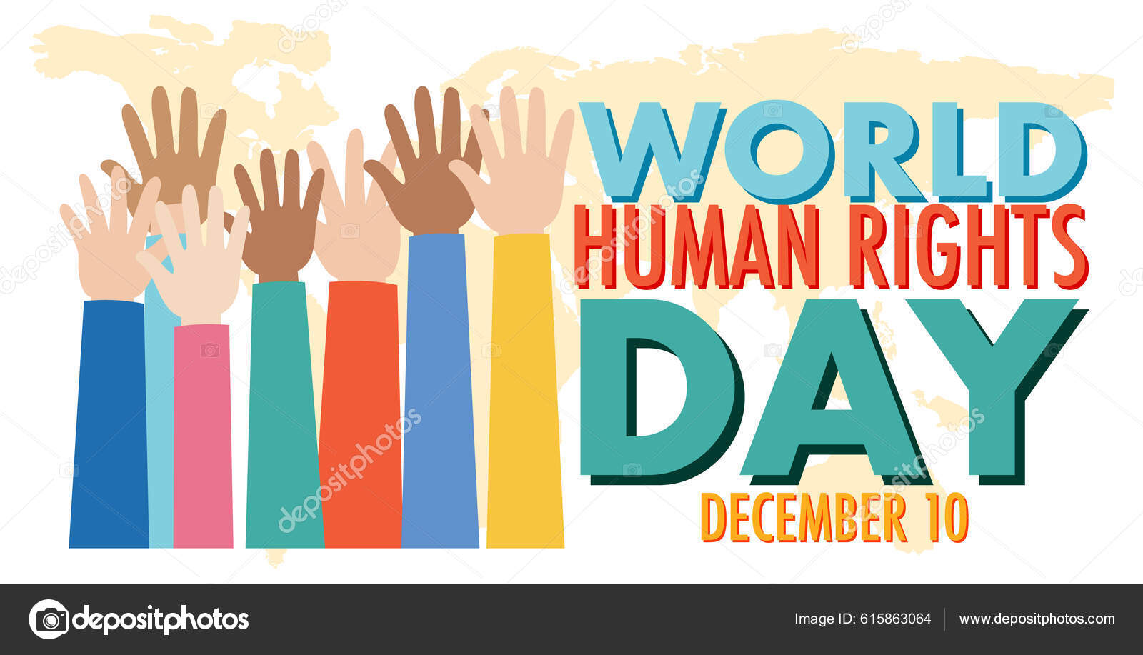 World Human Rights Day Poster Design Illustration Stock Vector by ...