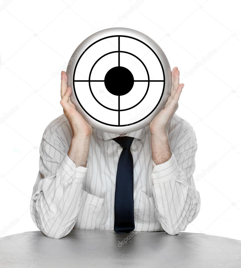 Unsuccessful manager with shooting target — Stock Photo © vladvitek ...