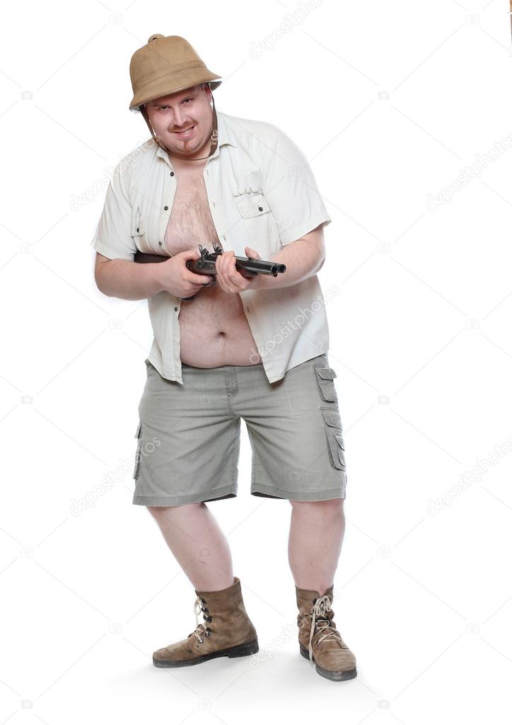 Park ranger or bodyguard dressed in a safari suit — Stock Photo ...