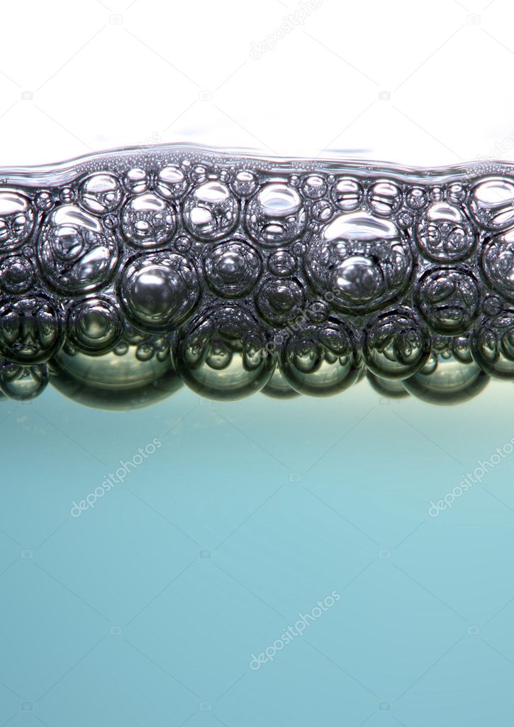 Bubbles in liquid - abstract nature background. — Stock Photo ...