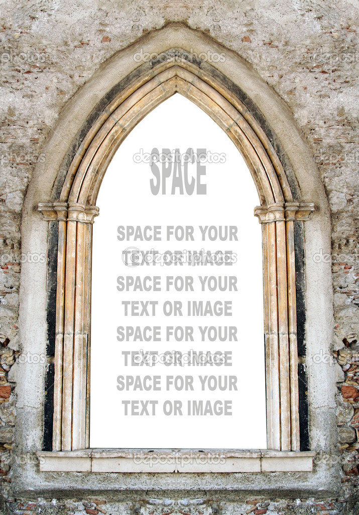 Gothic window with space for your text. — Stock Photo © vladvitek #33446099