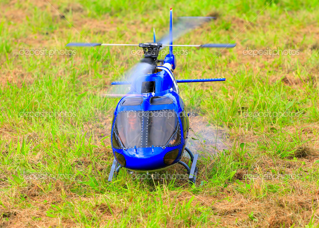Flying helicopter (radio controlled scale-model 1:24 scale) Stock Photo ...
