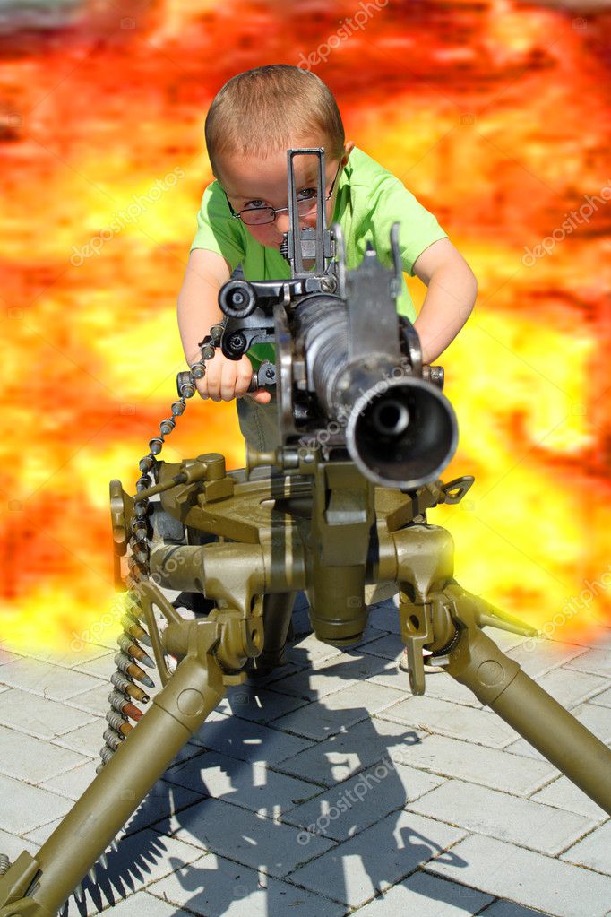 Boy with gun — Stock Photo © vladvitek #35435457