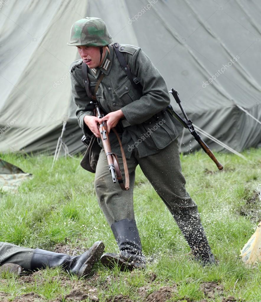 German soldier in battlefield WWII – Stock Editorial Photo © vladvitek ...