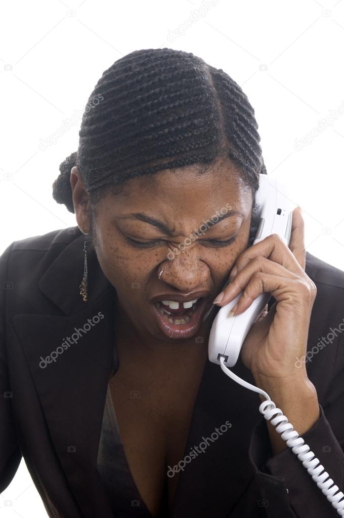 Angry Black Female On The Phone