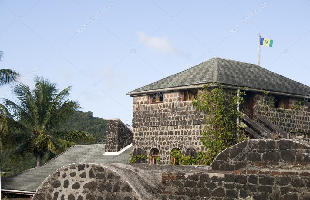 Pics: abbs | Old fort with st. vincent flag in bequia st. vincent and ...