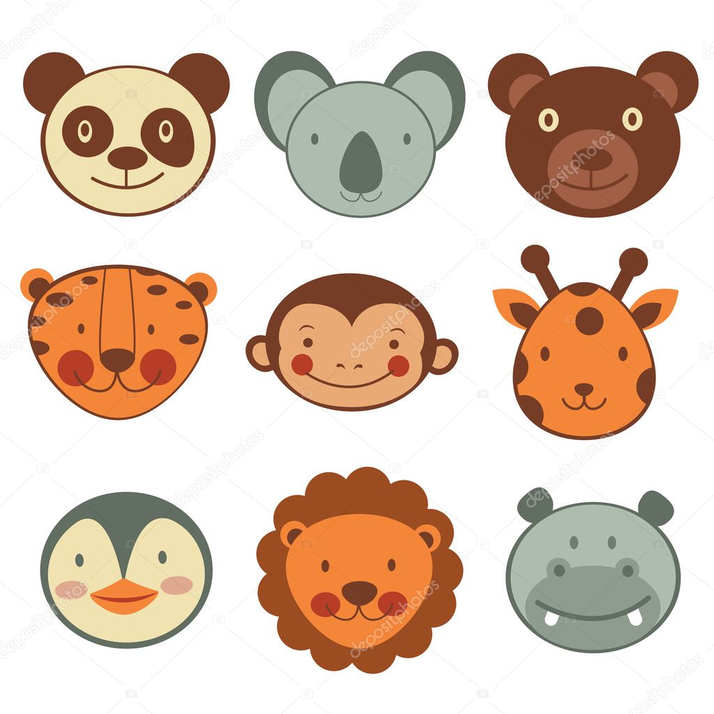 Animal head icons collection Stock Vector Image by ©Japanez #21515741