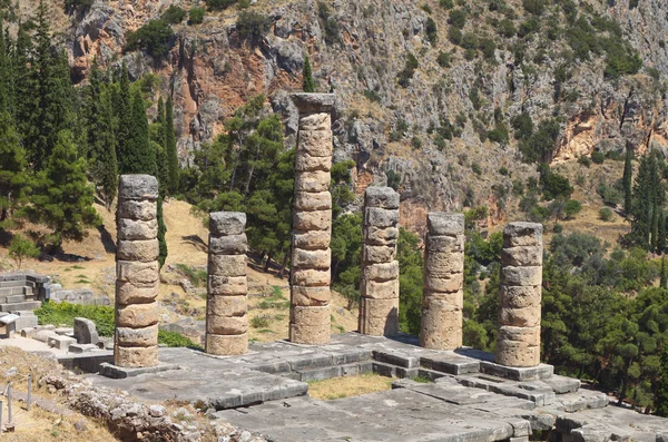 Temple of Apollo at Delphi archaeological site in Greece - Stock Image ...