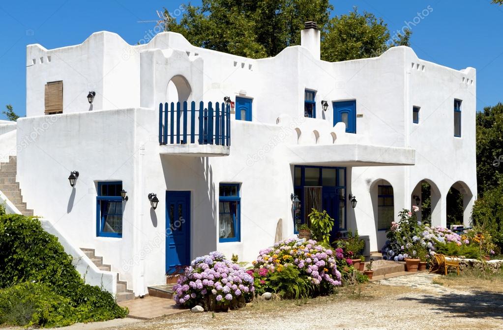 Traditional greek house at Samothraki island in Greece — Stock Photo ...