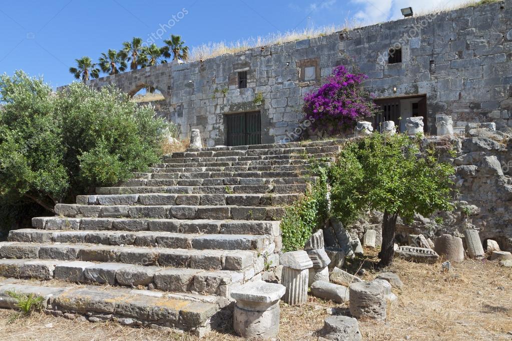 El castillo de los Caballeros y fragmentos antiguos de la isla de Cos ...