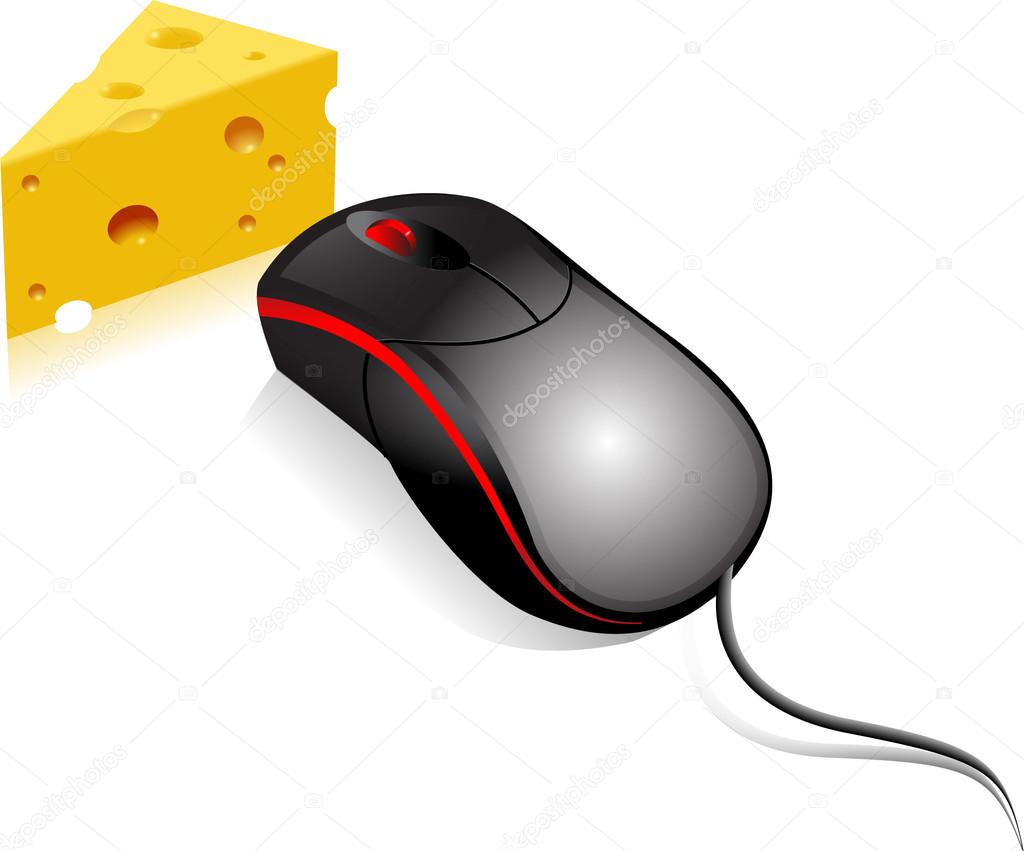 Computer Mouse Eating Cheese
