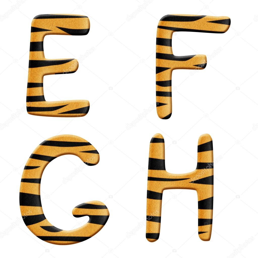 Tiger alphabet part 2 — Stock Photo © elfijka #13373595