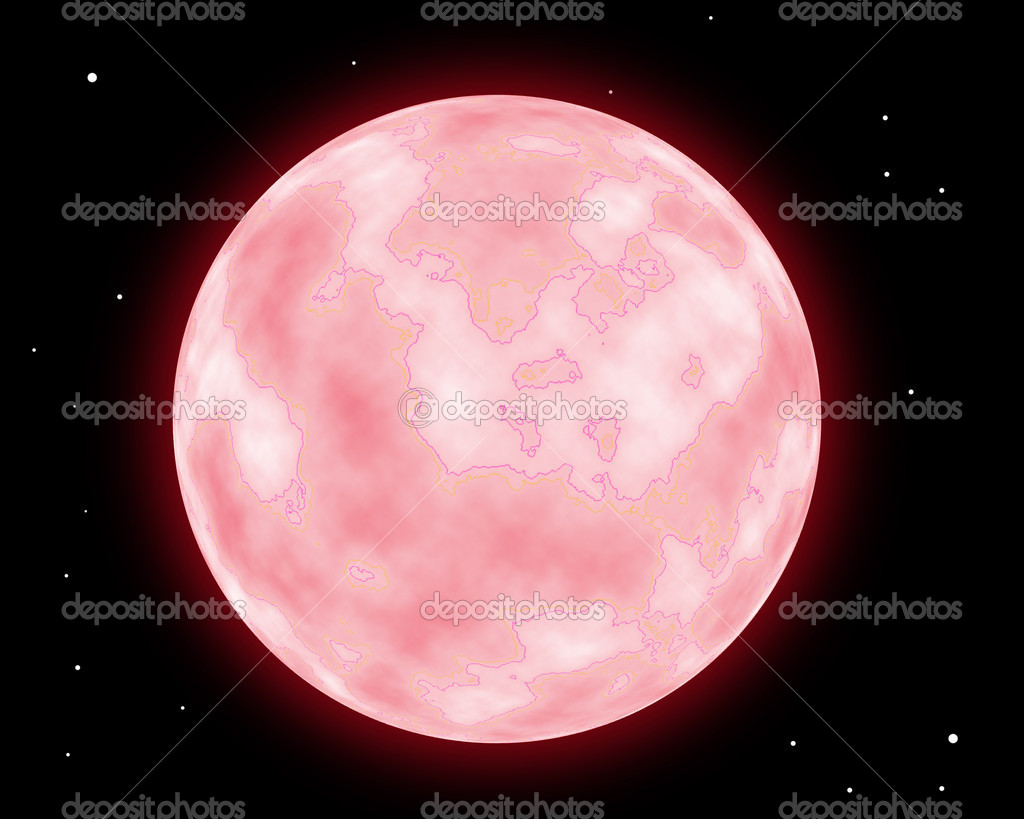 Pink Planets In Space