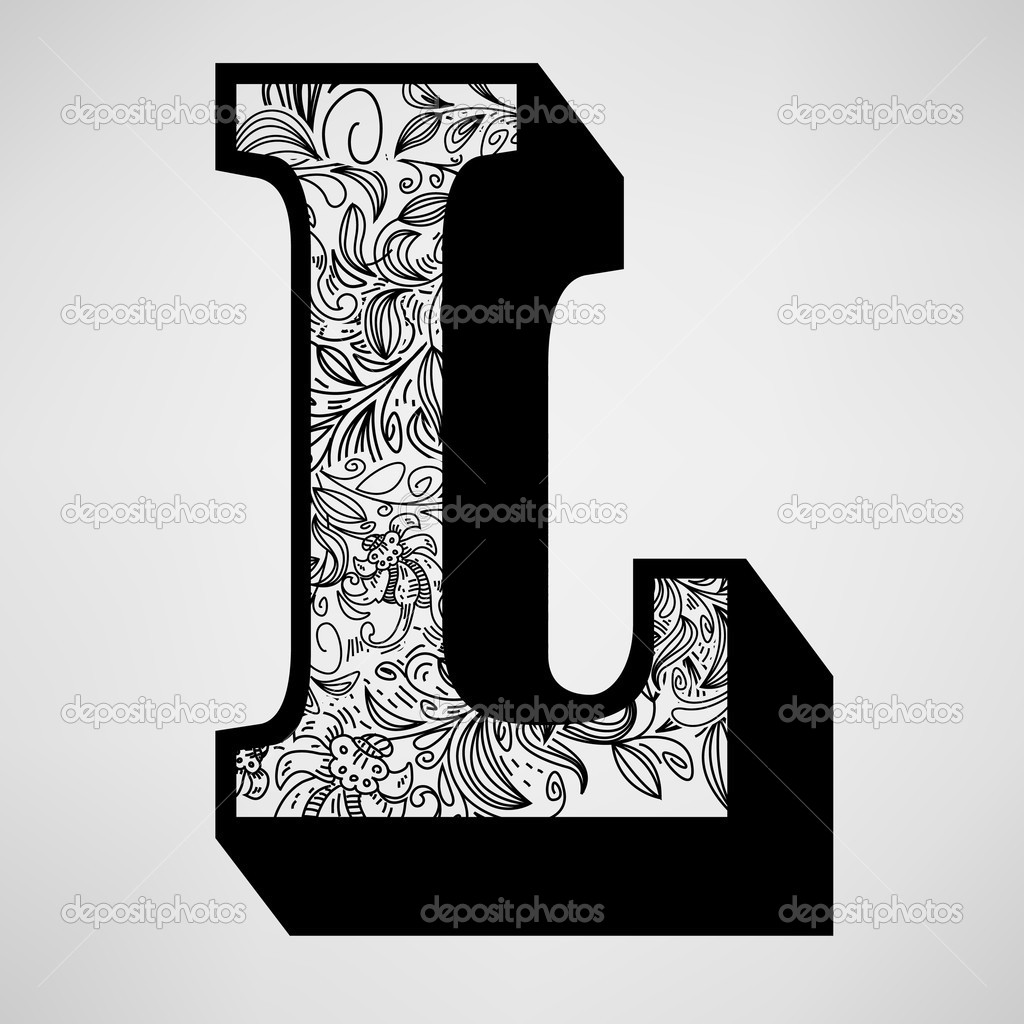Letra l - inicial ornamental — Vector de stock #22848630 — Depositphotos