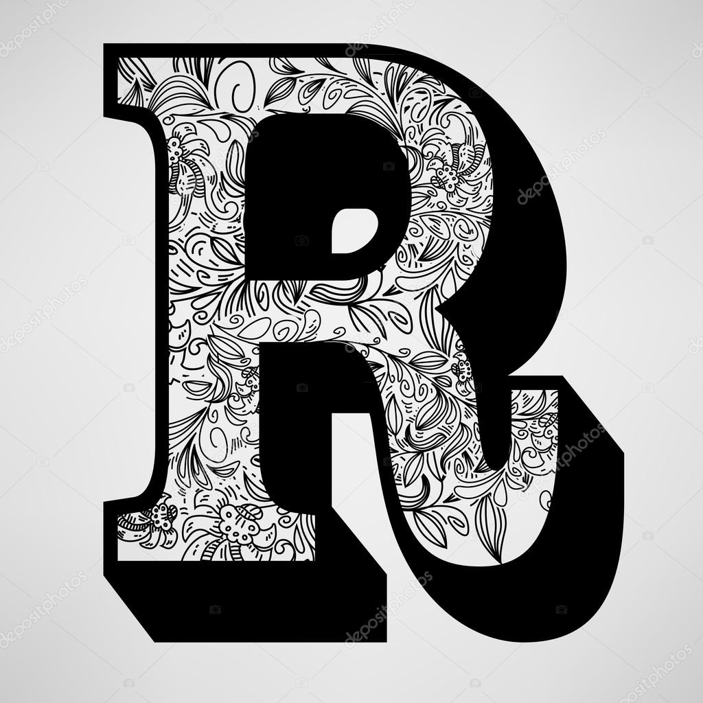 Letter R - Ornamental Initial — Stock Vector © remart #23092456
