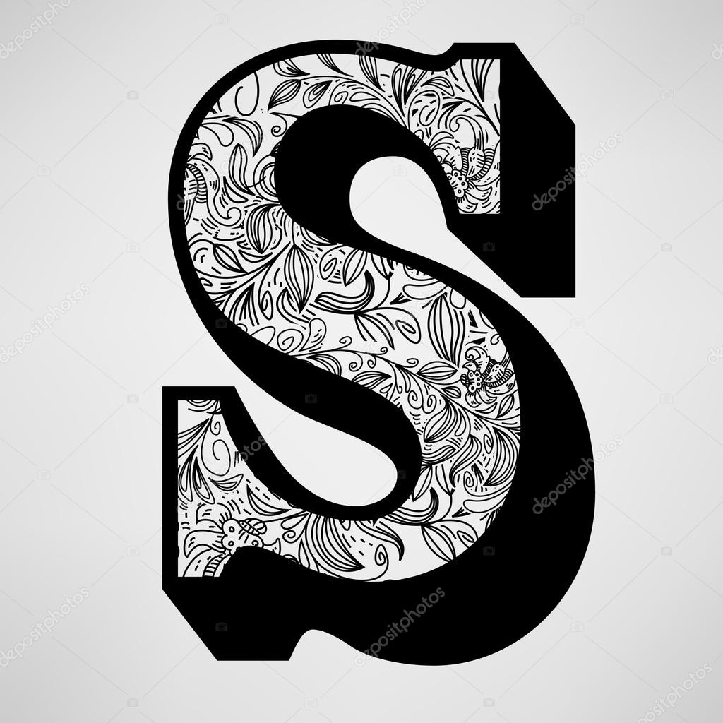 Letra S - Inicial ornamental vector, gráfico vectorial © remart imagen ...