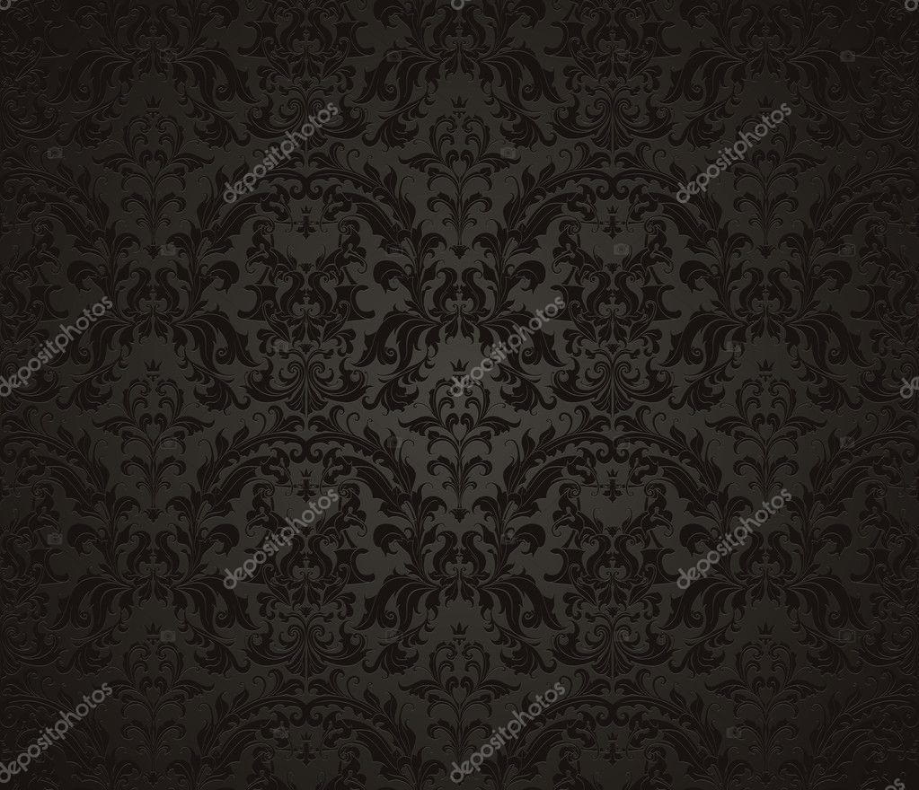 Seamless wallpaper pattern, black Stock Vector Image by ©natis76 #12760175