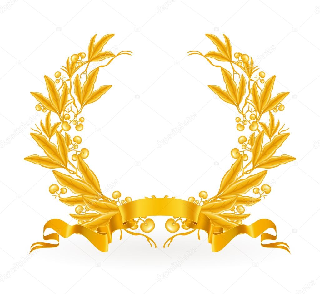 Couronne de Laurier or, vector — Image vectorielle natis76 © #12782588