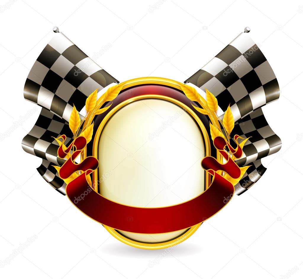 Flag checkered emblem, eps10 — Stock Vector © natis76 #12818736