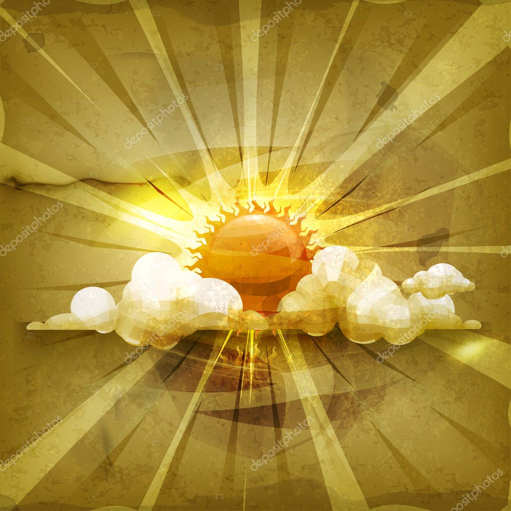 Sun Rays Through Clouds Drawing