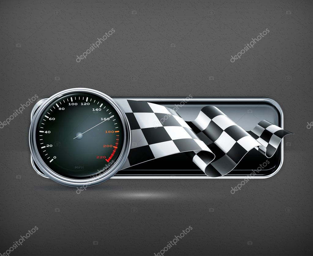 Racing banner with speedometer, vector — Stock Vector © natis76 #19321749