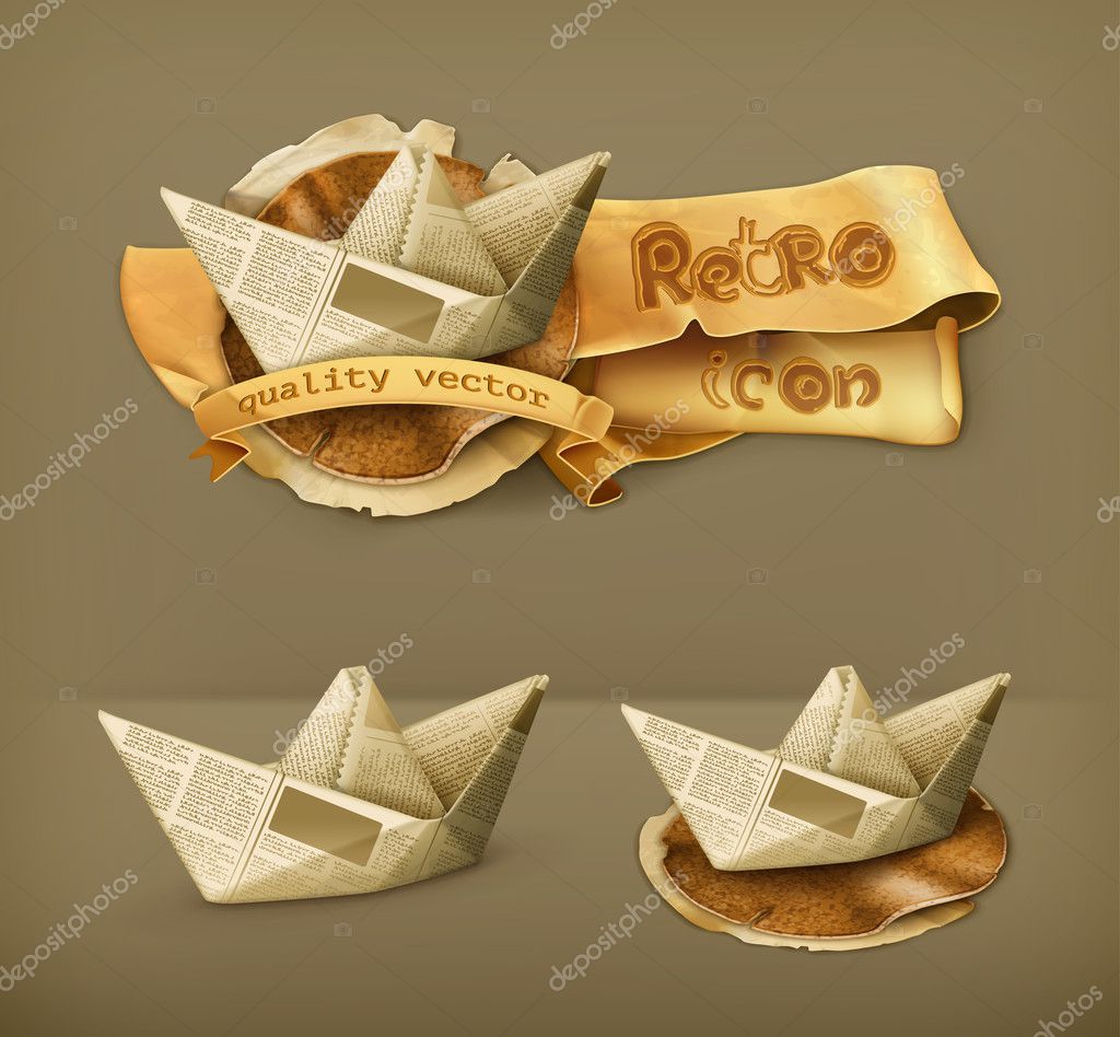 Paper boat, vector icon Stock Vector Image by ©natis76 #31520965