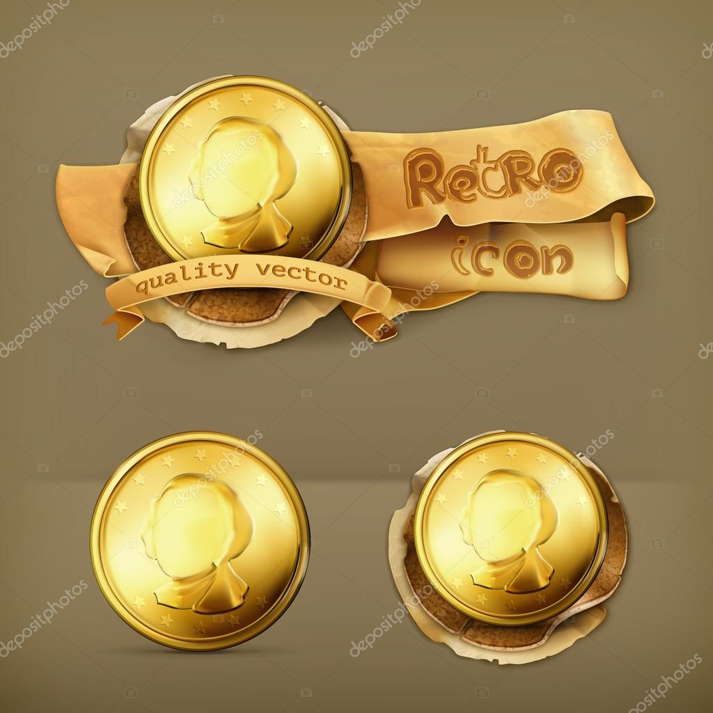 Gold coin icon Stock Vector by ©natis76 44314489