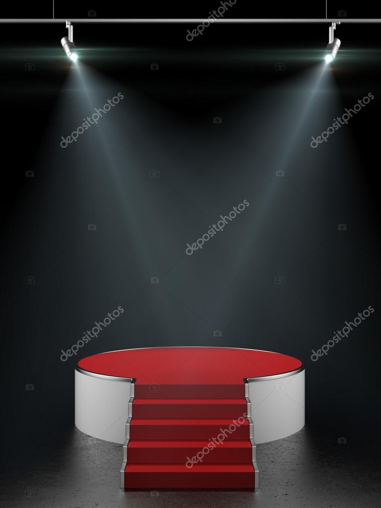 Empty white podium isolated on black Stock Photo by ©ekostsov 16249981