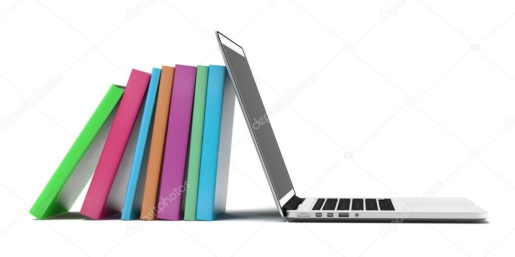 Books and laptop Stock Photo by ©ekostsov 18896081
