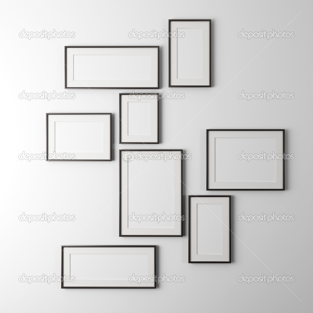 Different sized empty photo frames Stock Photo by ©ekostsov 30040087