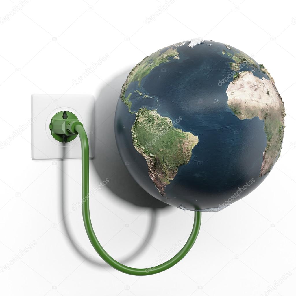 Earth attached to electrical socket Stock Photo by ©ekostsov 33307405