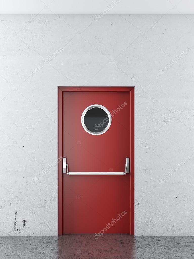 Red уmergency exit door — Stock Photo © ekostsov #34902175