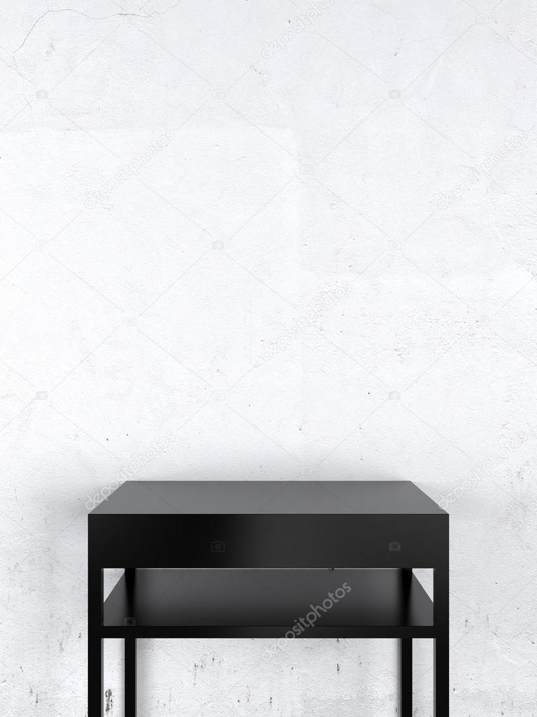 White wall with black shelf Stock Photo by ©ekostsov 44886665